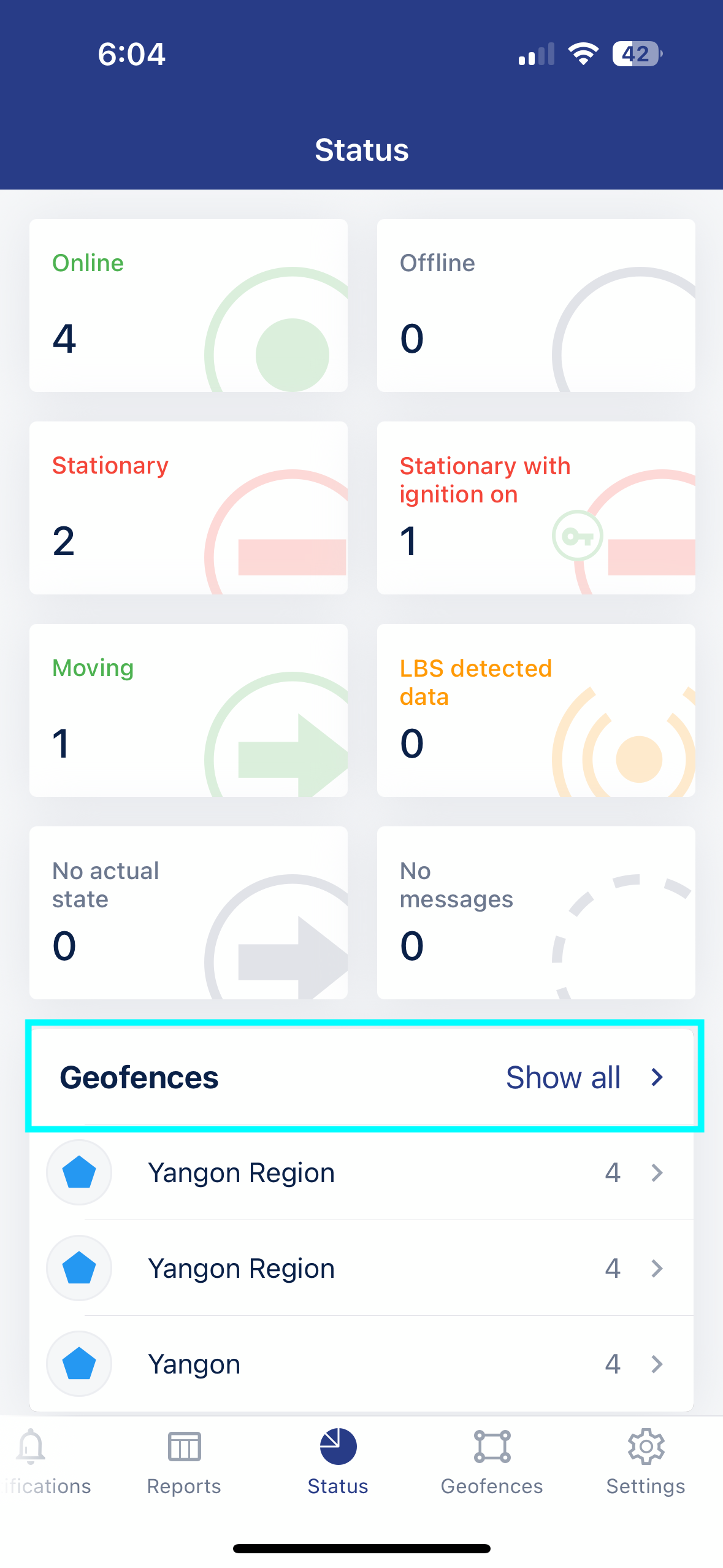Can I view a list of geofences and the units inside them? – Yoma Fleet